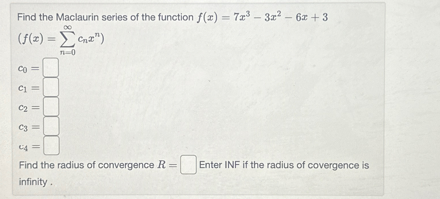 Solved Find the Maclaurin series of the function | Chegg.com