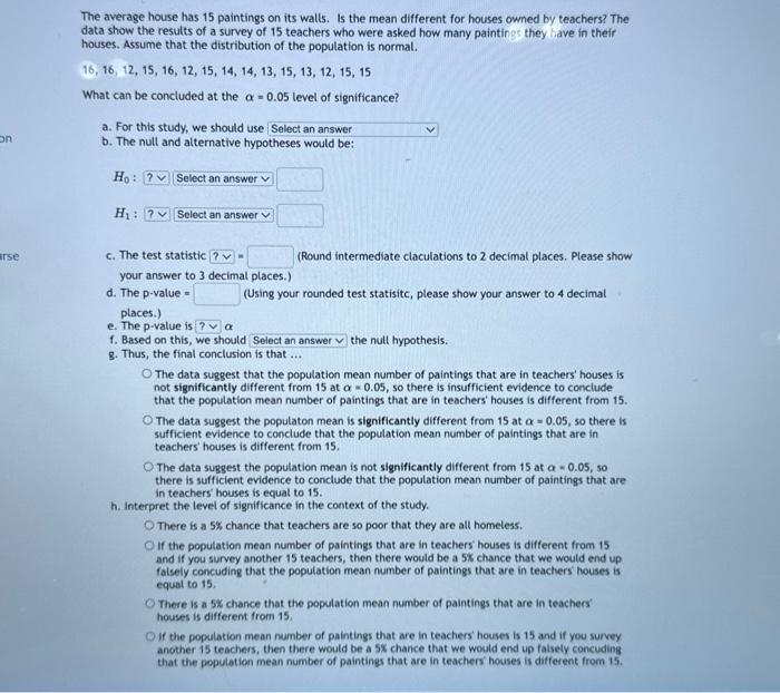 Solved What can be concluded at the α=0.05 level of | Chegg.com