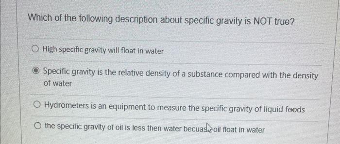 Solved Which of the following description about specific | Chegg.com