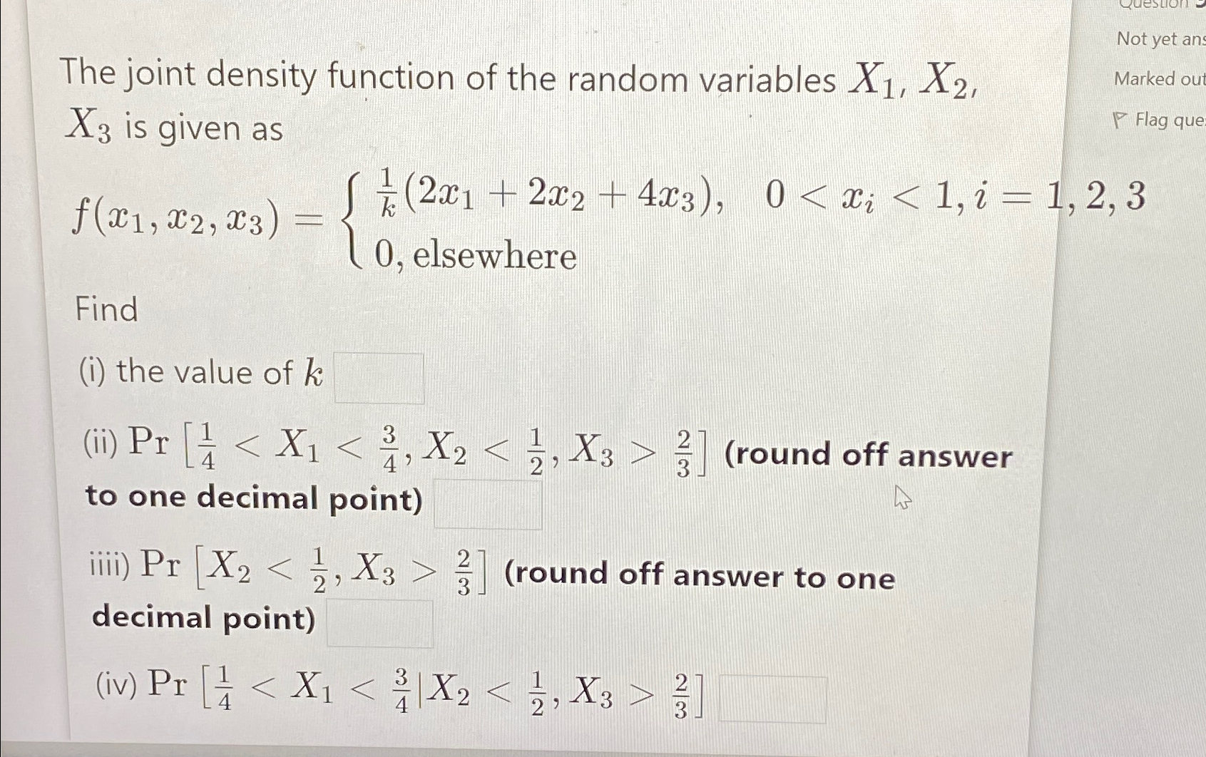 Solved The joint density function of the random variables | Chegg.com