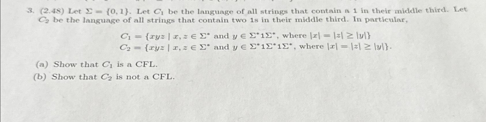 Solved 248 ﻿let Σ 01 ﻿let C1 ﻿be The Language Of All 