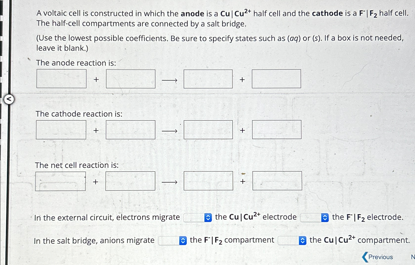 Solved A voltaic cell is constructed in which the anode is a | Chegg.com