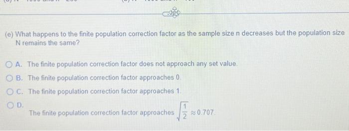 Solved When a population is finite, the formula that | Chegg.com