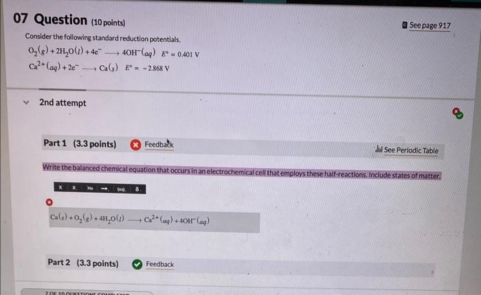 Solved Consider the following standard reduction potentials. | Chegg.com