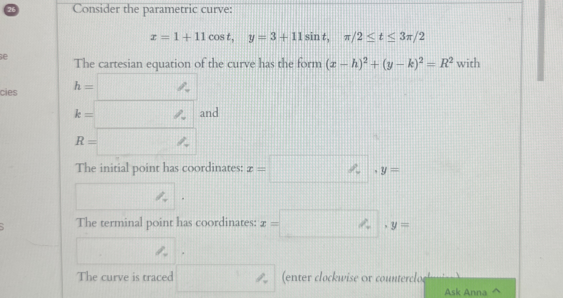 Solved Consider the parametric | Chegg.com