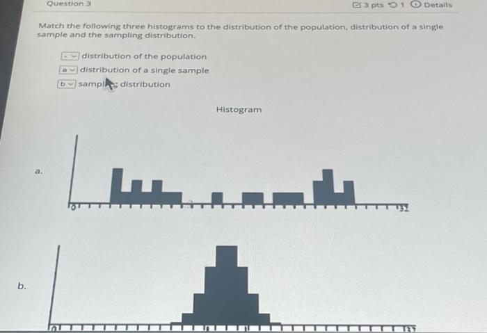 Solved Match The Following Three Histograms To The