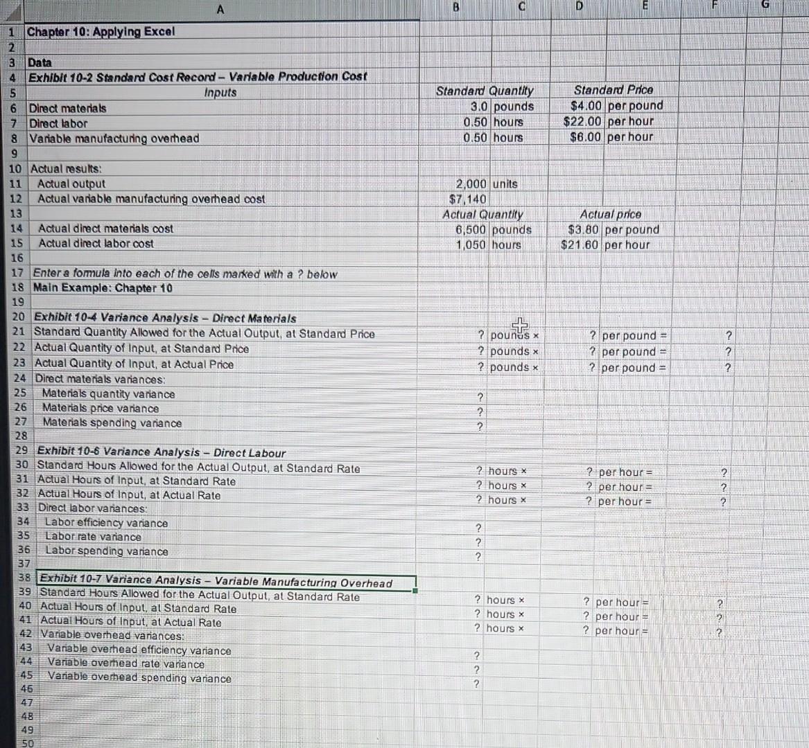 Solved Download the Applying Excel form and enter formulas | Chegg.com