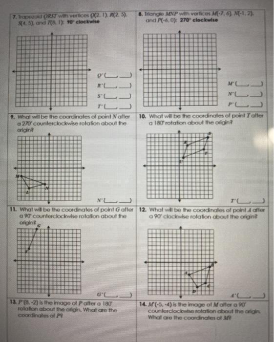 Solved Unit Nine Transformations Homework Three Rotations