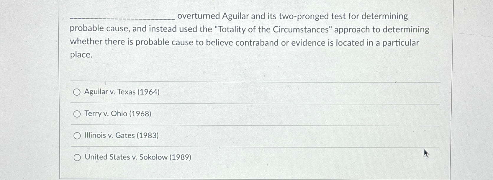 Solved overturned Aguilar and its two-pronged test for | Chegg.com