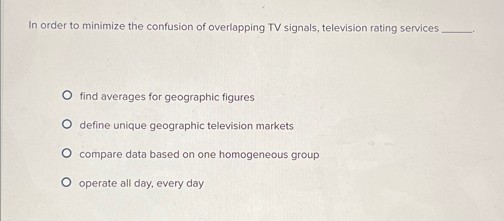 Solved In order to minimize the confusion of overlapping TV | Chegg.com