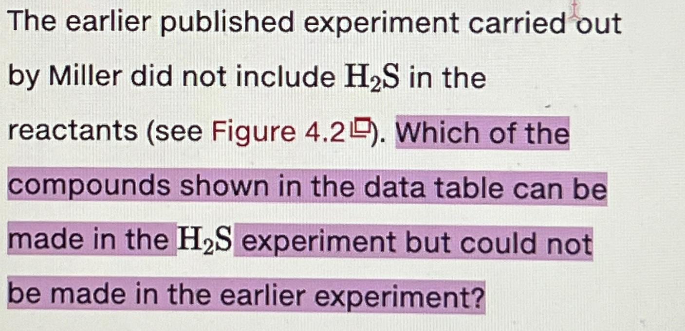 The earlier published experiment carried out by | Chegg.com