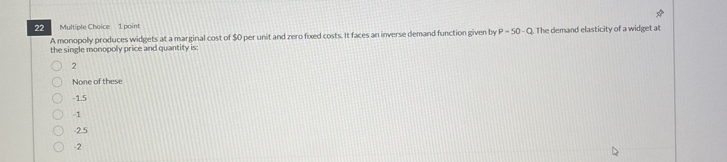 Solved 22Multiple Choice1 ﻿pointA monopoly produces widgets | Chegg.com