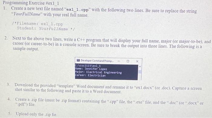 Solved Programming Exercise Exli 1 Create A New Text File