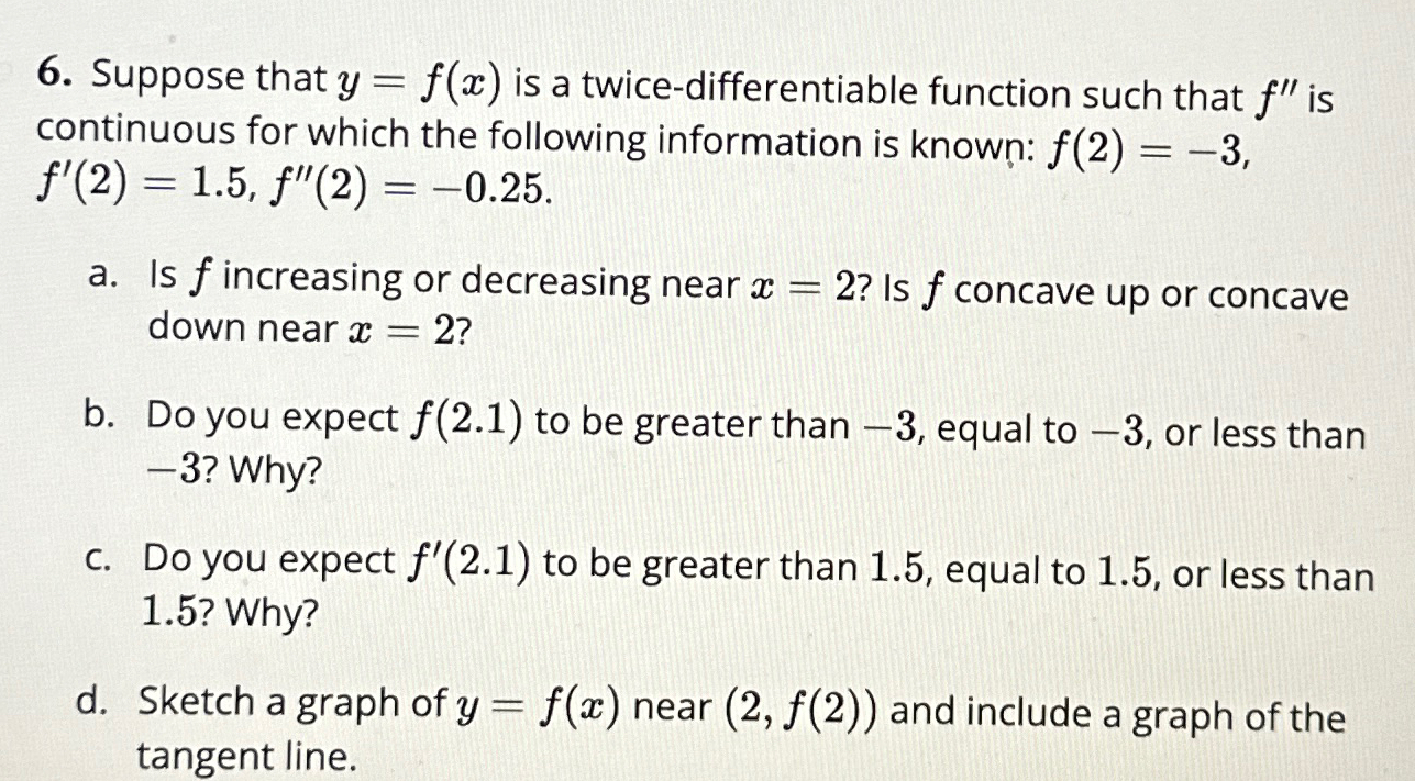 Solved Suppose that y=f(x) ﻿is a twice-differentiable | Chegg.com