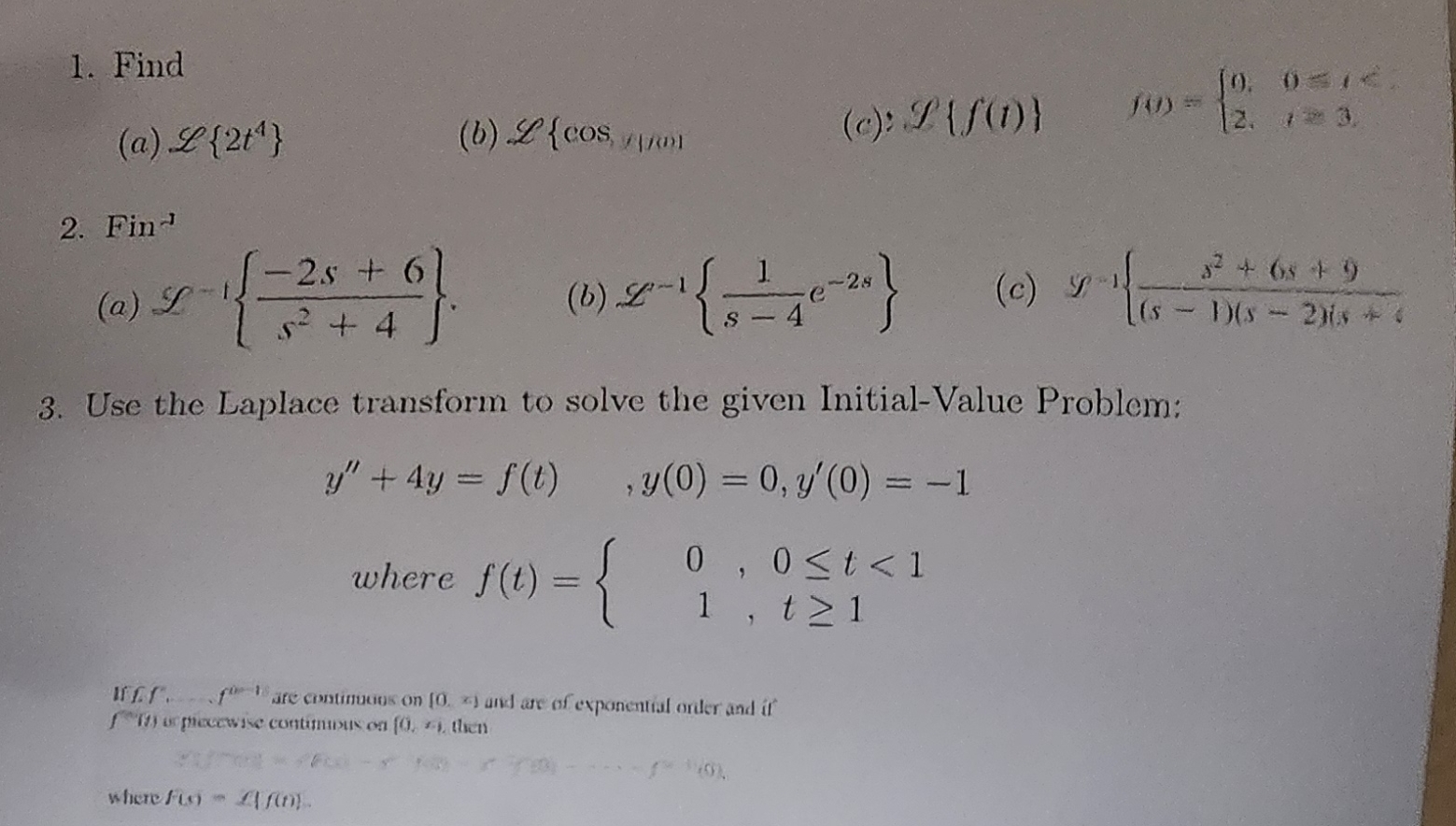 Solved Find(a) L{2t4}(b) L{cos,|xm}(c): | Chegg.com