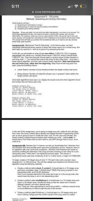 Assignment 6B: Random Sort. In lecture, we told you | Chegg.com