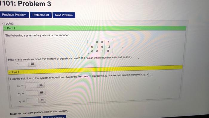 Solved 1101: Problem 3 Previous Problem Problem List Next | Chegg.com
