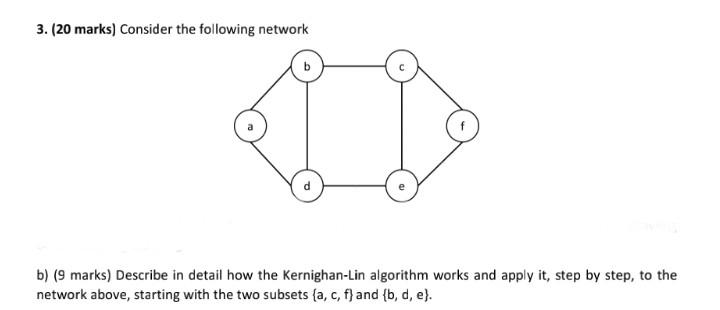Solved 3. (20 marks) Consider the following network b) ( 9 | Chegg.com