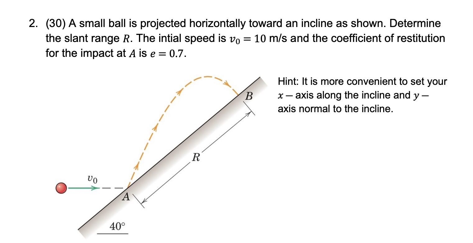 Solved A small ball is projected horizontally toward an | Chegg.com