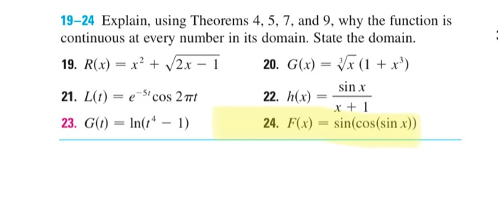 Solved 19 24 Explain Using Theorems 4 5 7 And 9 Why The