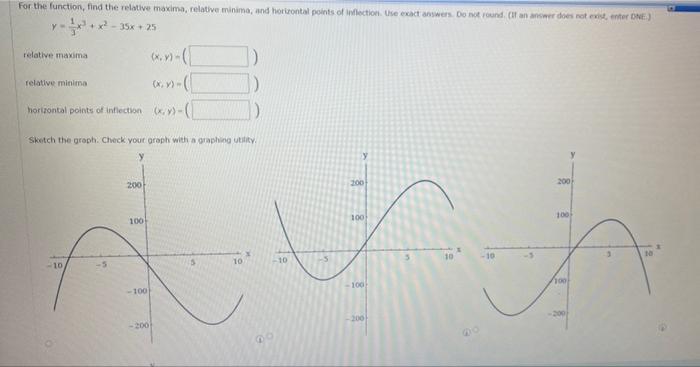 Solved For the function, find the relative maxima, relative | Chegg.com