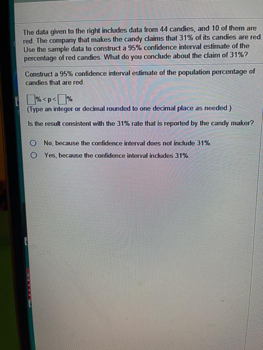 Solved The data given to the right includes data from 44 | Chegg.com