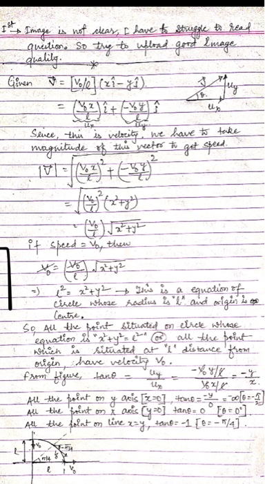Solved Example A velocity field is given by V = ( V / C ) ( | Chegg.com