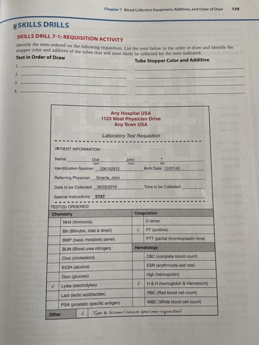 Solved Chapter 7 Blood Collection Equipment, Additives, and | Chegg.com