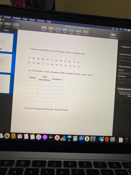 Solved Format Arrange View Share Window Help Add Pape MAT160 | Chegg.com
