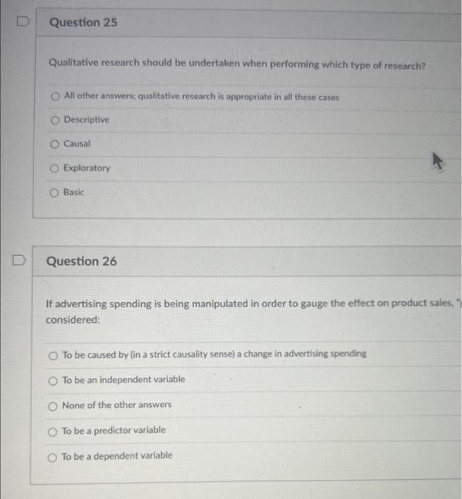 Solved Qualitative research should be undertaken when | Chegg.com