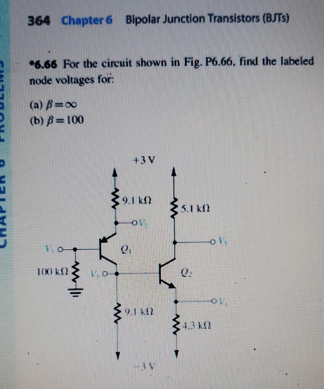 Solved -6.66 For the circuit shown in Fig. P6.66, find the | Chegg.com