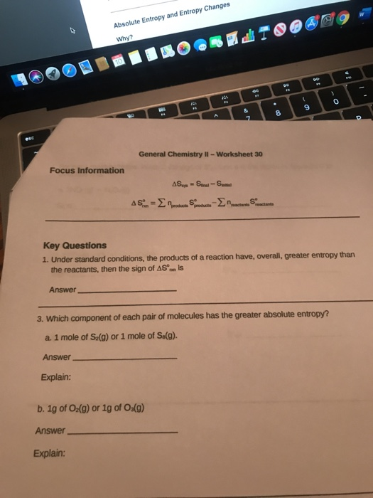 Solved Absolute Entropy and Entropy Changes Why? General | Chegg.com