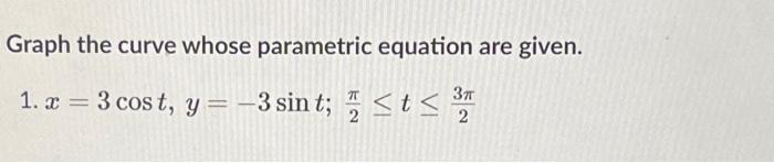 Solved Graph the curve whose parametric equation are given. | Chegg.com