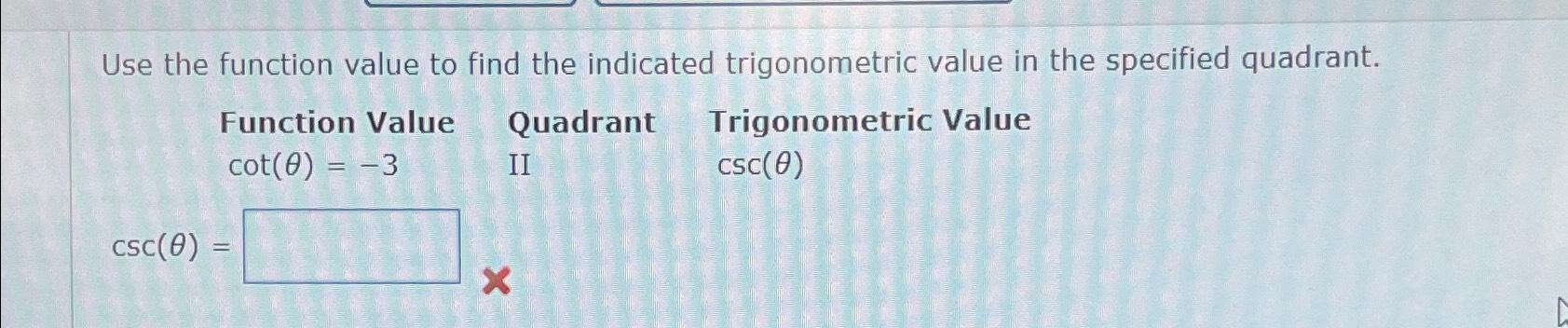 Solved Use the function value to find the indicated | Chegg.com