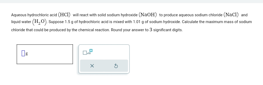 Solved Aqueous hydrochloric acid (HCl) ﻿will react with | Chegg.com