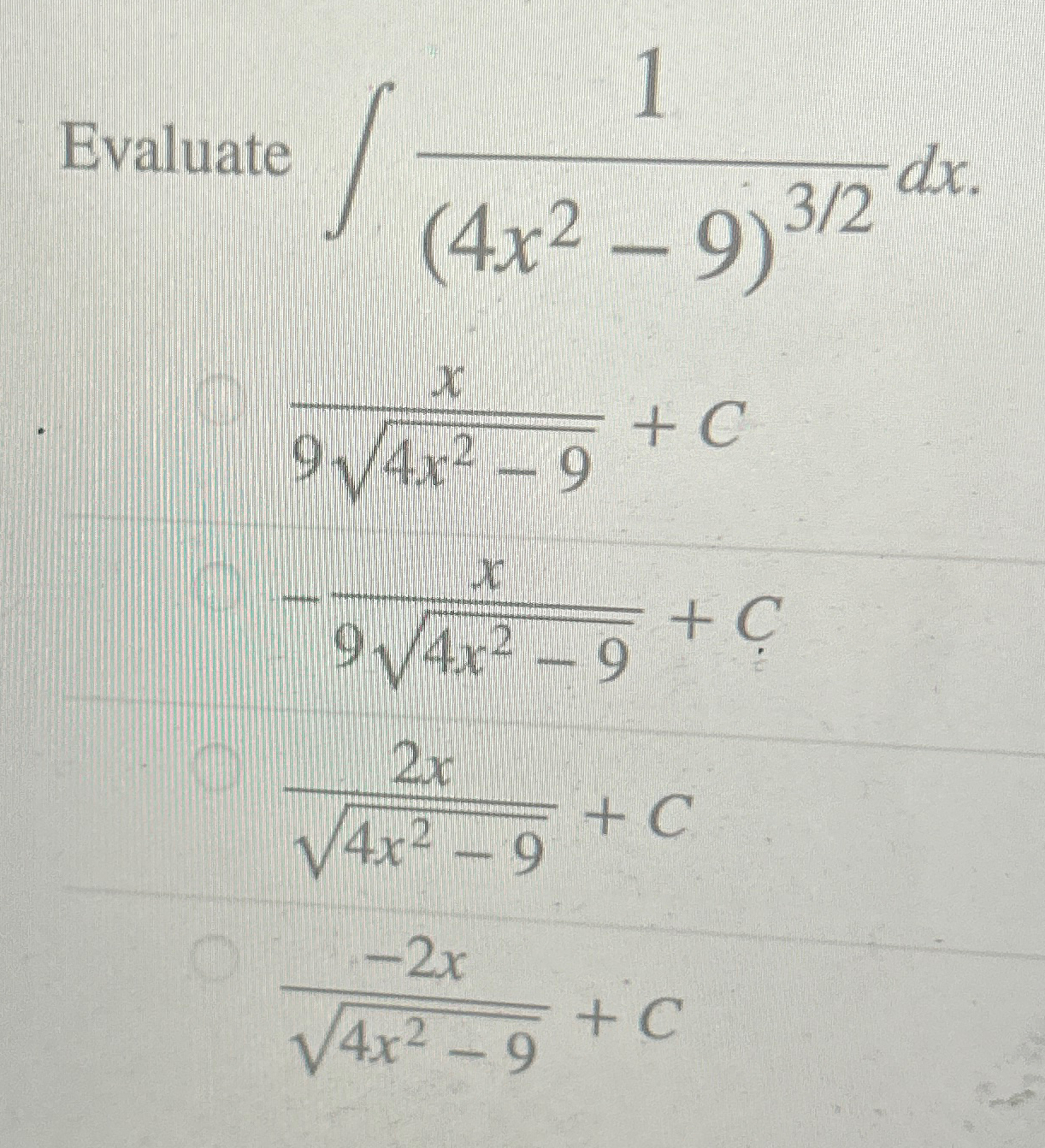 Solved Evaluate | Chegg.com