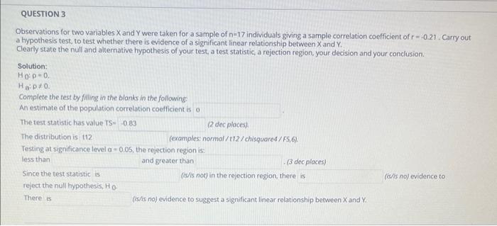 Solved Observations for two variables X and Y were taken for | Chegg.com