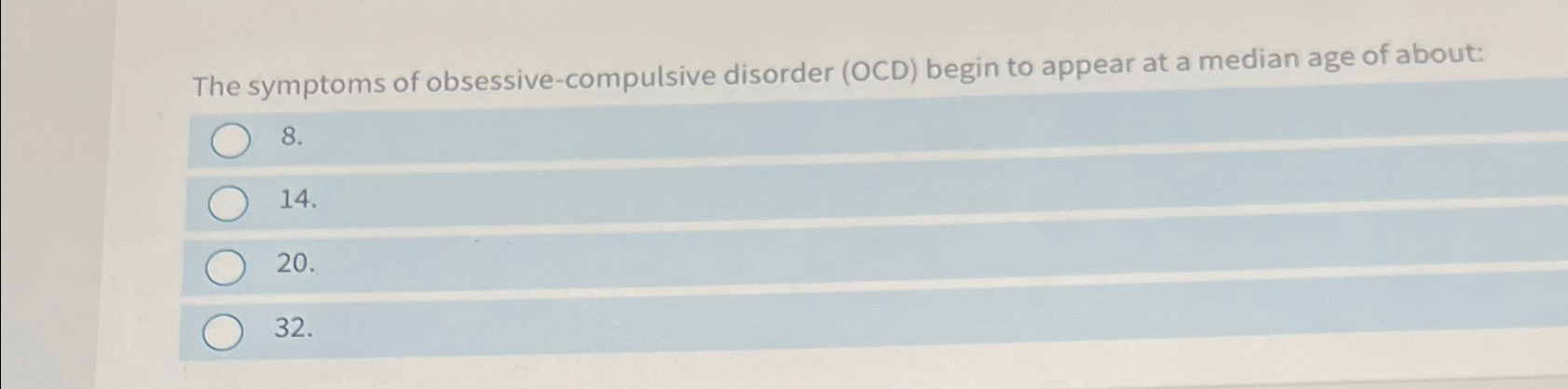 Solved The symptoms of obsessive-compulsive disorder (OCD) | Chegg.com