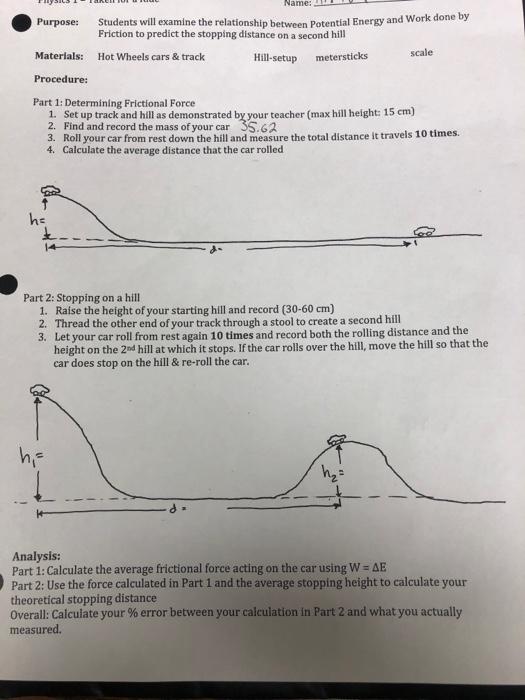 Solved analysis: part 1: calculate the average frictional | Chegg.com