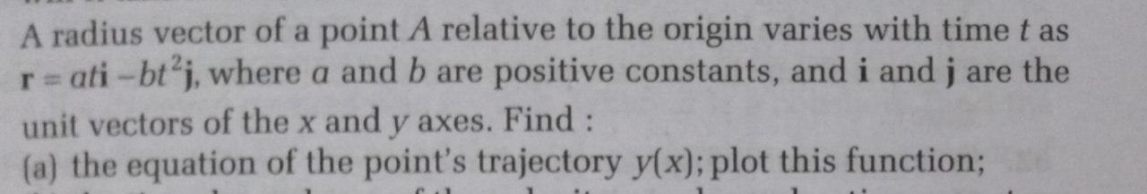 Solved A radius vector of a point A relative to the origin | Chegg.com