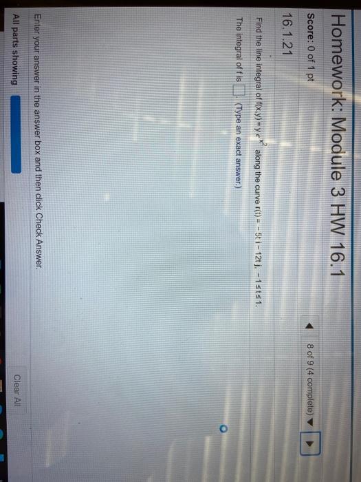 Solved Homework: Module 3 HW 16.1 Score: 0 of 1 pt 8 of 9 (4 | Chegg.com