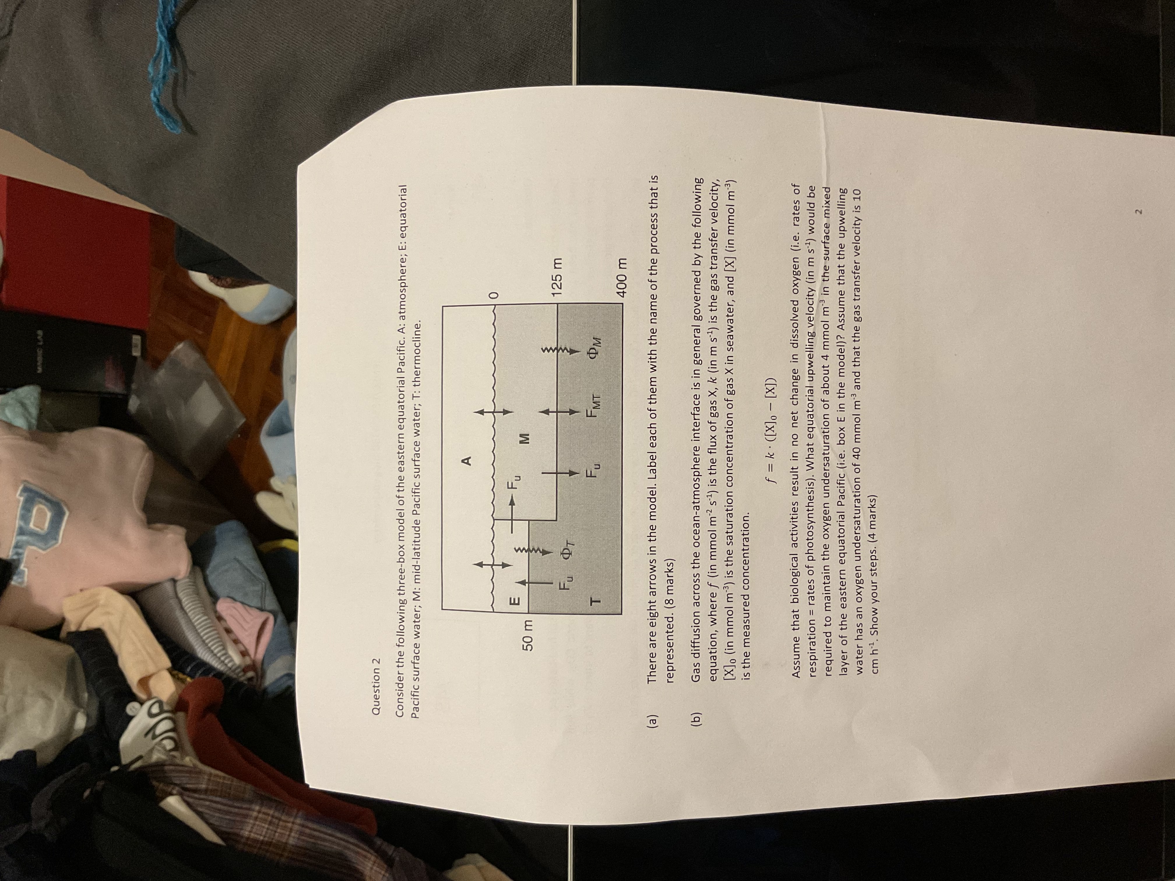 Solved Consider the following three-box model of the eastern | Chegg.com