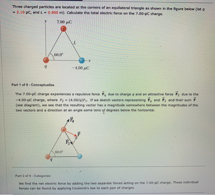 Solved Three charged particles are located at the corners of | Chegg.com