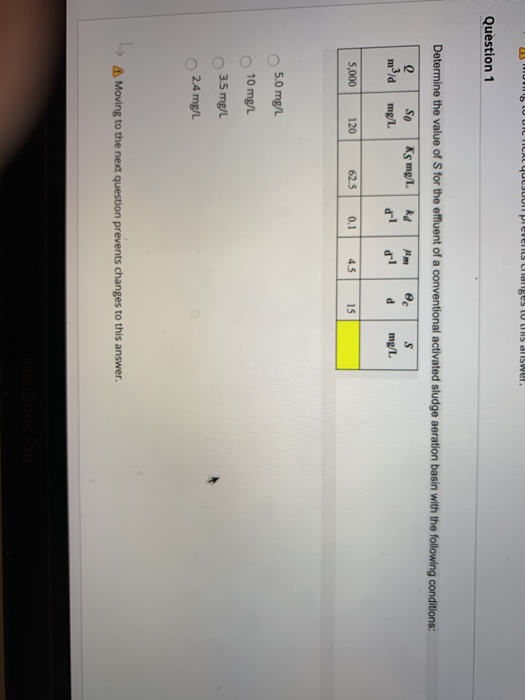 Solved Question 1 Determine the value of S for the ement of | Chegg.com