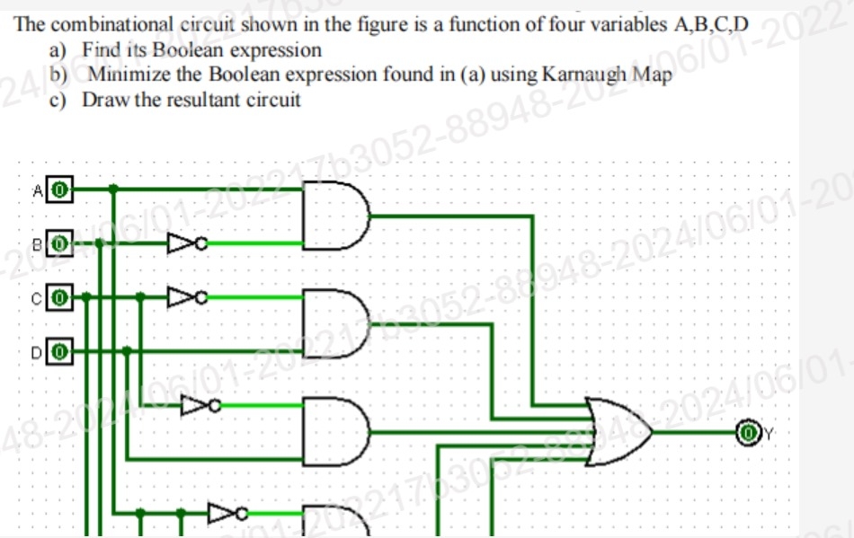 Solved The combinational circuit shown in the figure is a | Chegg.com