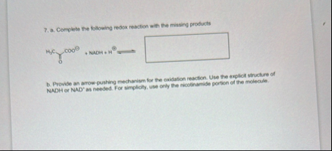 Solved a. ﻿Complete the following redox reaction with the | Chegg.com