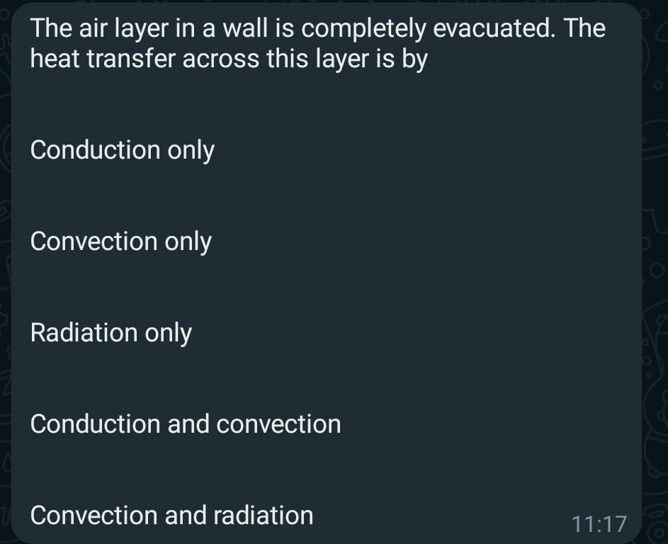 Solved The air layer in a wall is completely evacuated. The | Chegg.com
