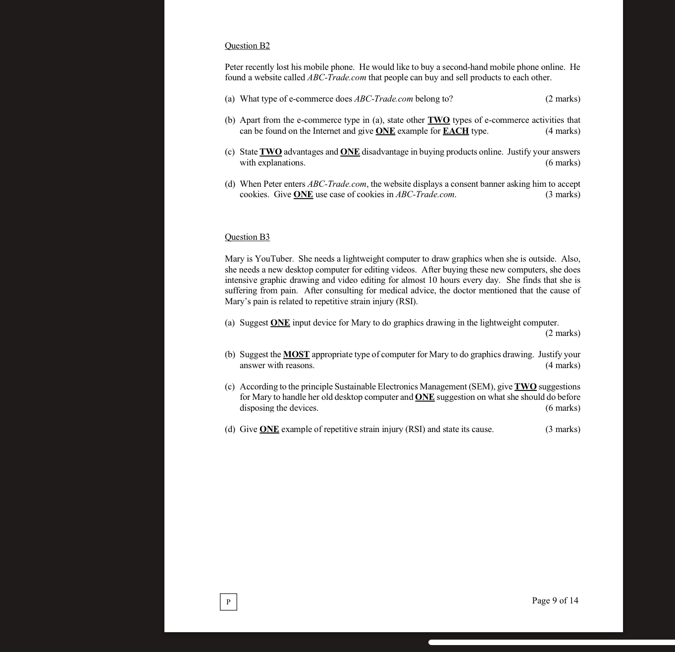 Solved Question B2Peter recently lost his mobile phone. He | Chegg.com