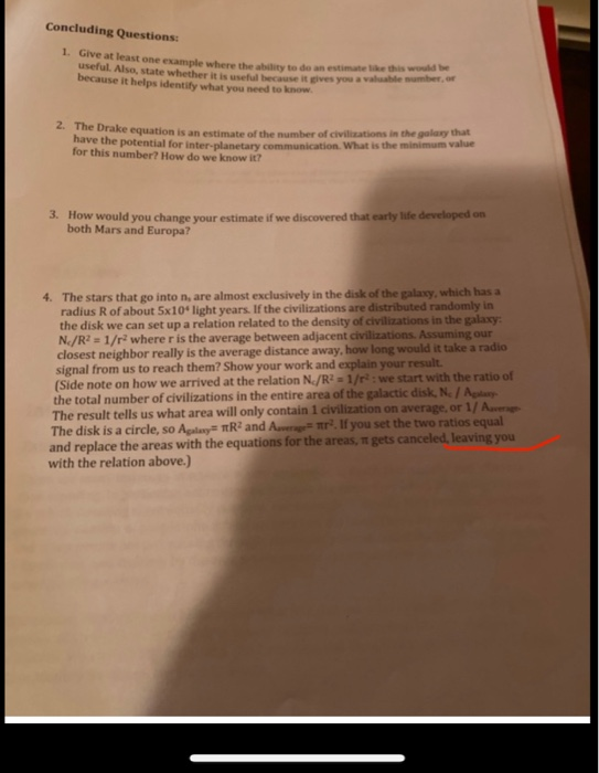 Solved Concluding Questions: 1. Give at least one example | Chegg.com