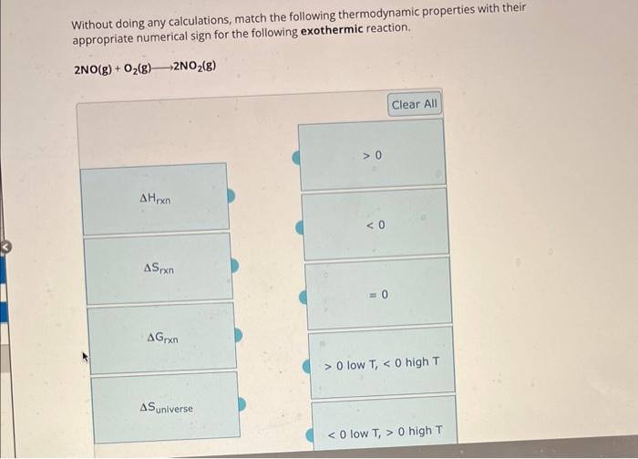Solved Without doing any calculations, match the following | Chegg.com